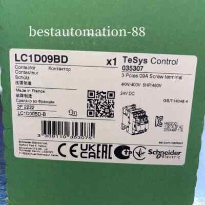 Long warranty New SCHNEIDER LC1D09BD LC1-D09BD 24VDC Magnetic Contactor ...