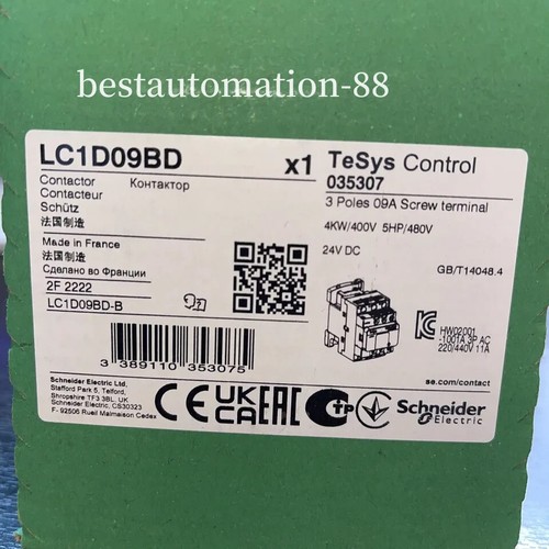Long warranty New SCHNEIDER LC1D09BD LC1-D09BD 24VDC Magnetic Contactor ...