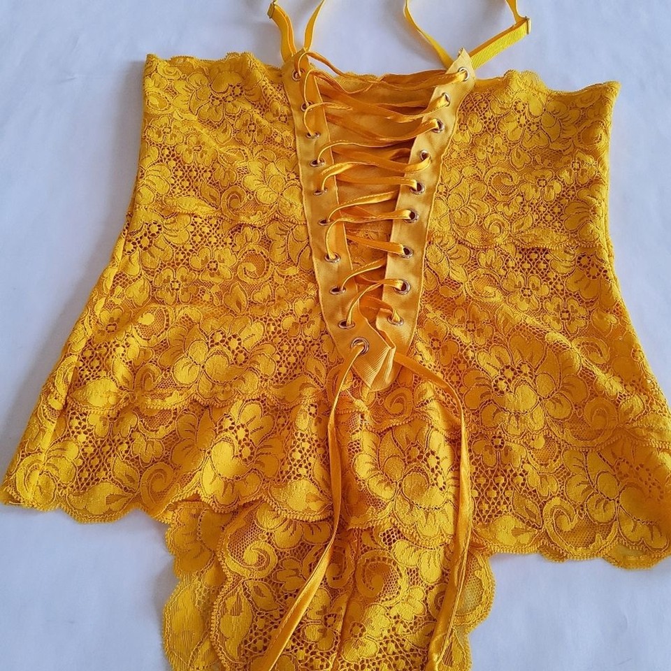 New We Hot As Hell HAH Free People Lace Sexy Bodysuit Lingerie Size M ...