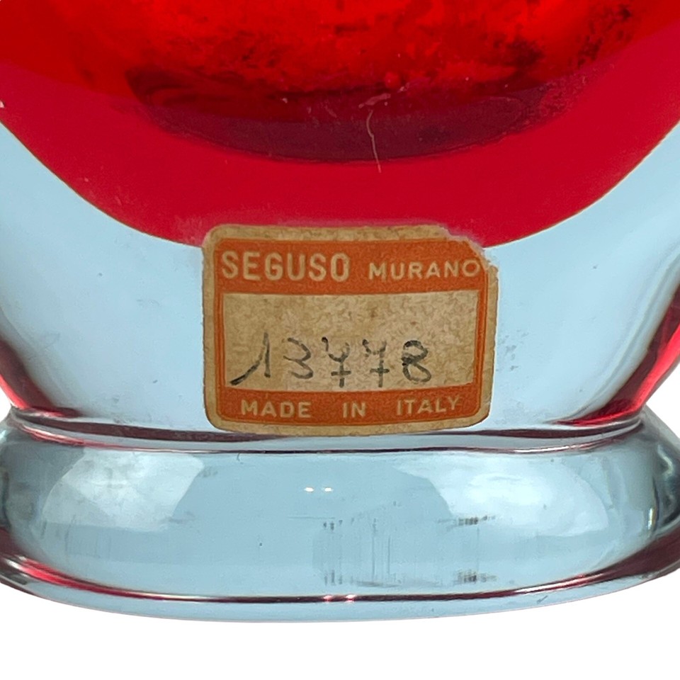 Vintage Flavio Poli SEGUSO VETRI D’ARTE Murano Sommerso Red Guitar Vase ...