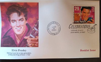 ELVIS PRESLEY ROCK &ROLL LEGEND 1993 FLEETWOOD CACHET FDC BOOKLET ...