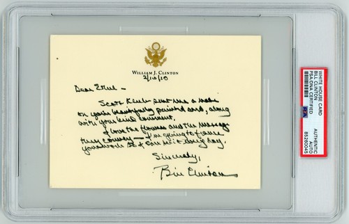 2010 President Bill Clinton White House Handwritten Signed Letter PSA ...