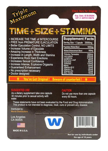 Wicked Black Hard 20000mg Triple Maximum Sexual Enhancement Pill for ...