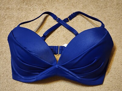 Victoria's Secret Swim 34DD "The Angel" INK BLOT BLUE Push-Up Bikini ...