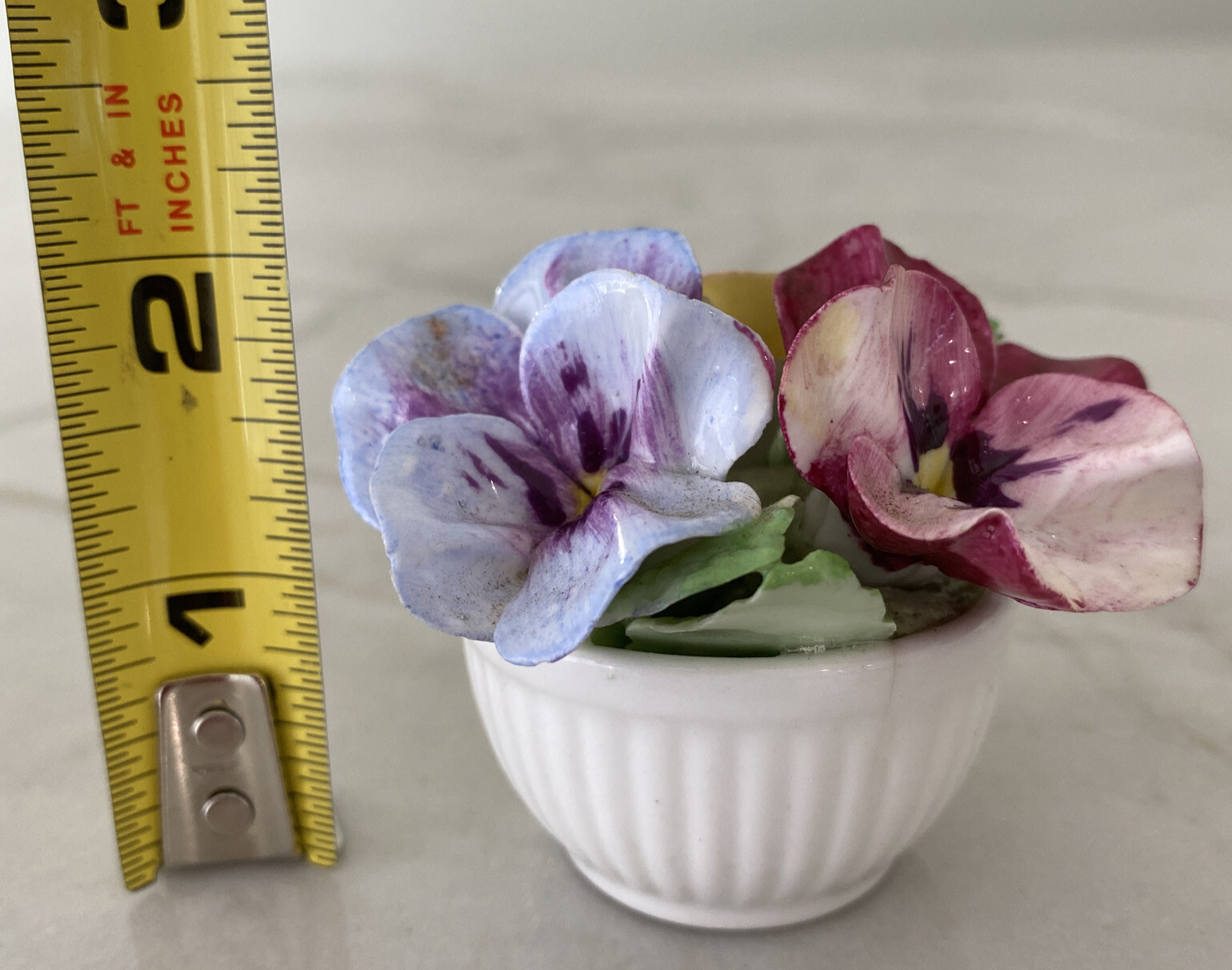 Vintage ROYAL ADDERLEY England Floral Bone China Mini FLOWER FIGURINE ...