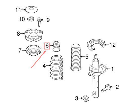 NEW VW TIGUAN AD MK2 FRONT SHOCK ABSORBER RUBBER BUMPER 5QF412303 | eBay