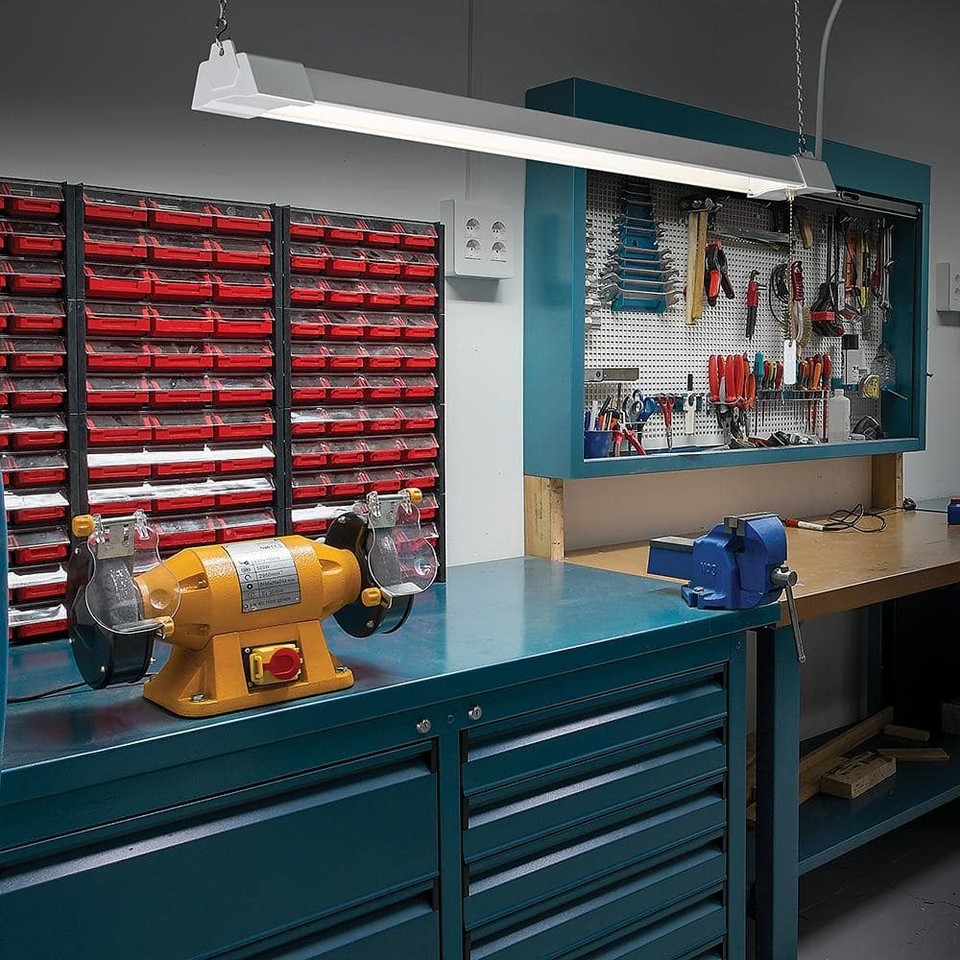 3 ft. Plug-in LED Shop Light with Pull Chain 3000 Lumens Garage Light ...