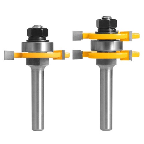 2Pcs 8Mm Shank Joint Assembly Router Bit Set Tongue & Groove T-Slot ...