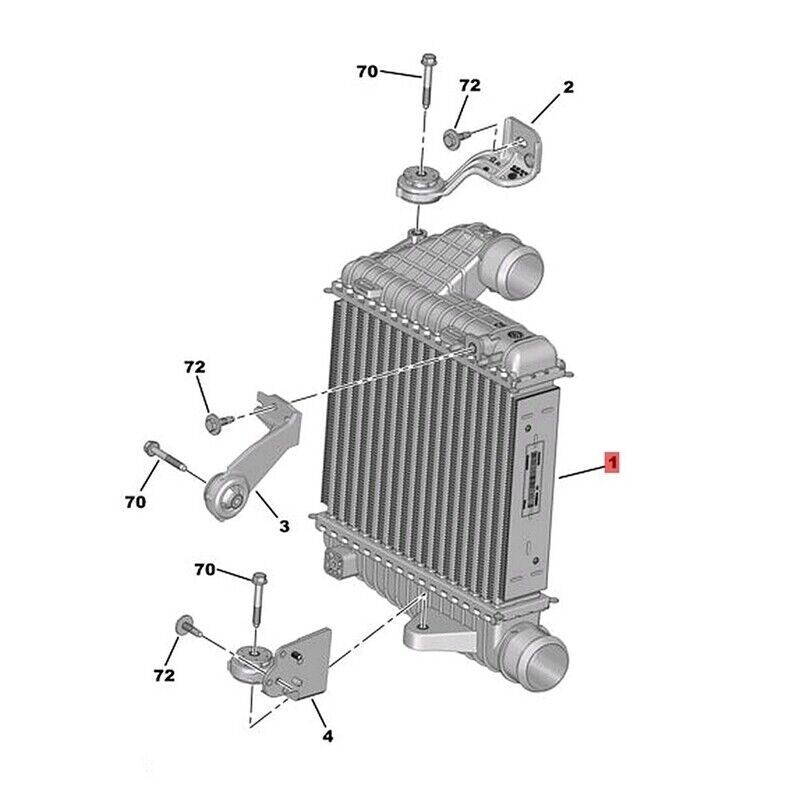 Intercooler Assembly Bracket 9803778980 9803779180 9803778880 for ...