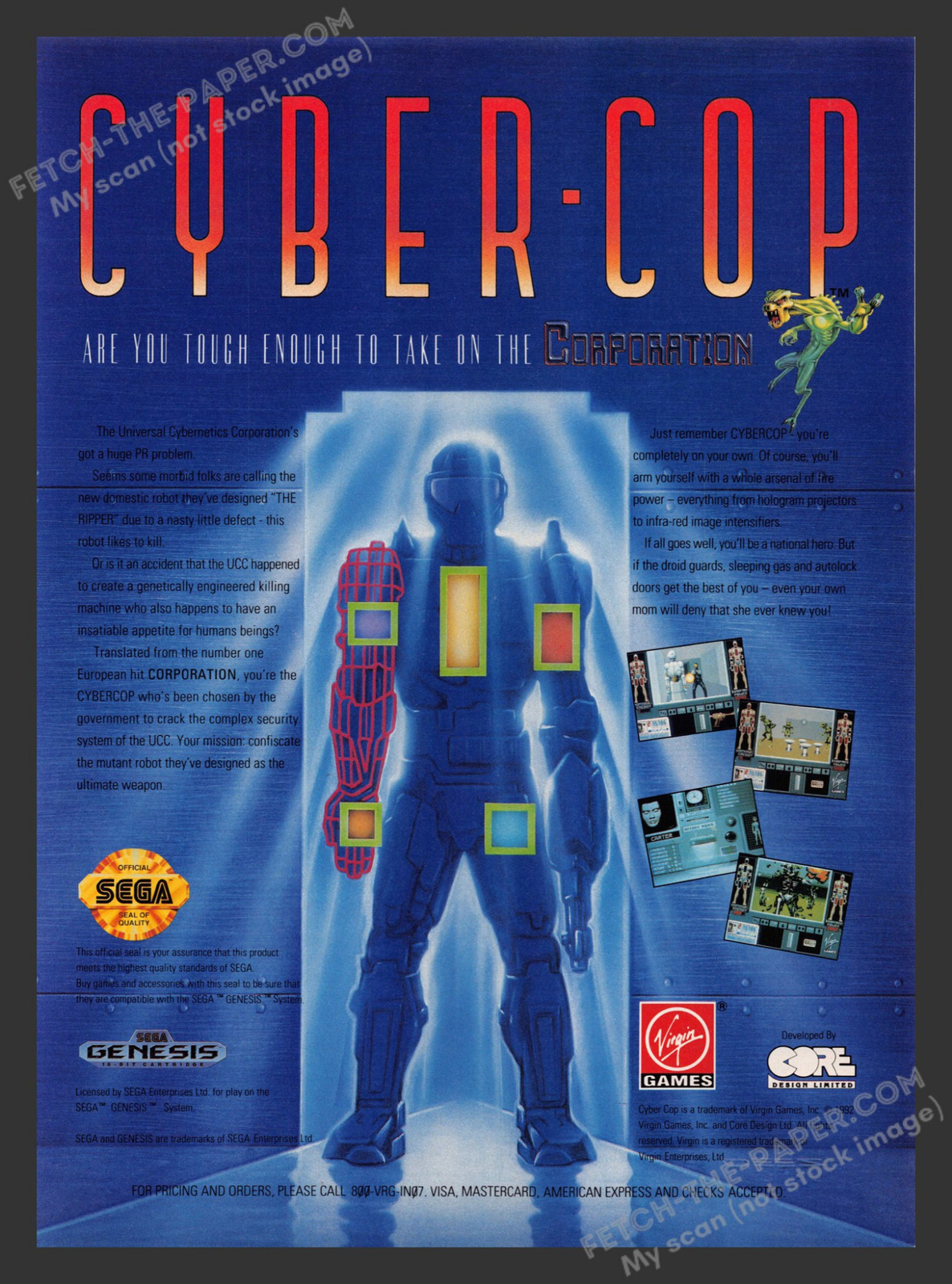 Cyber Cop Video Game 1990s Print Advertisement Ad 1992 | eBay