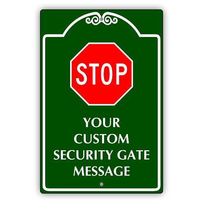 Custom Stop Sign Your Security Gate Sign Personalized Text Aluminum ...