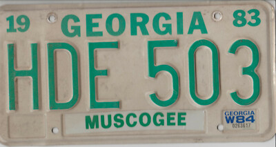 GEORGIA 1984 EMBOSSED LICENSE PLATE HDE 503 | eBay
