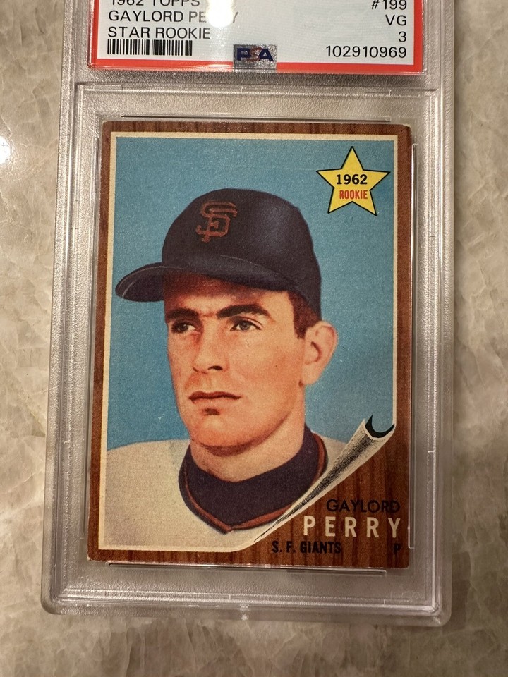 1962 Topps #199 Gaylord Perry Rookie Card San Francisco Giants PSA 3 VG ...
