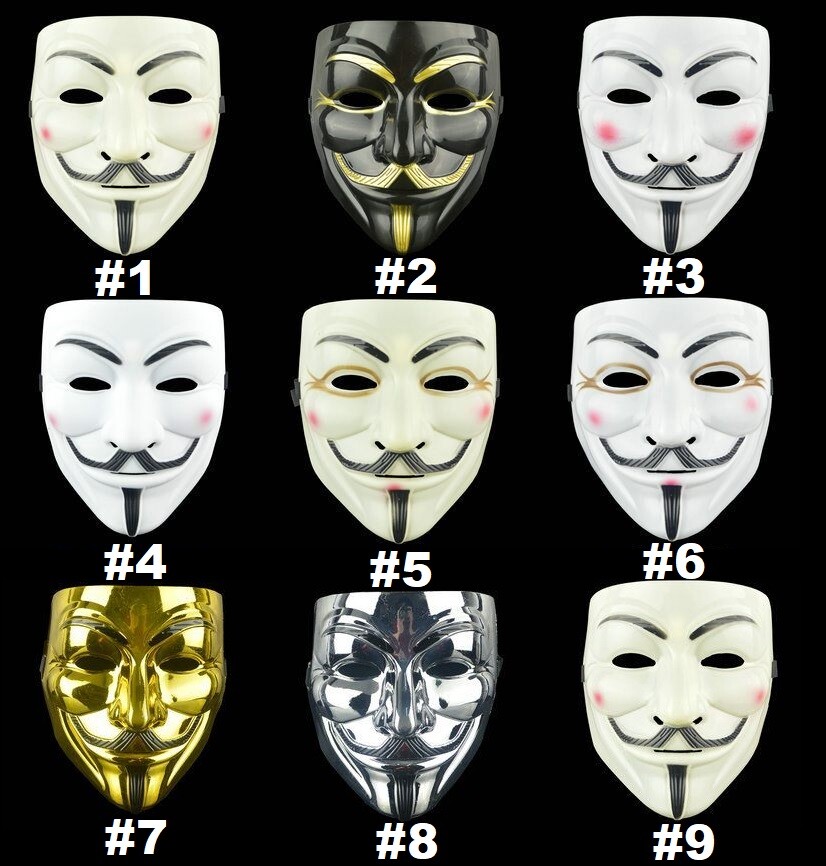 V For Vendetta Mask Guy Fawkes Anonymous Halloween Masks