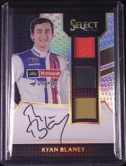Ryan Blaney 2017 Panini Select Signature Swatches Triple BASE SST-RB ...