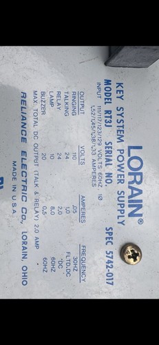 Lorraine key system power supply Model Rt 3J. As Is No Returns. | eBay