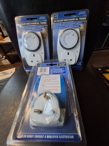 3 - 24 Hour Timer Plugs UK 3 Pin Daily Mechanical Timer Plugs | eBay UK