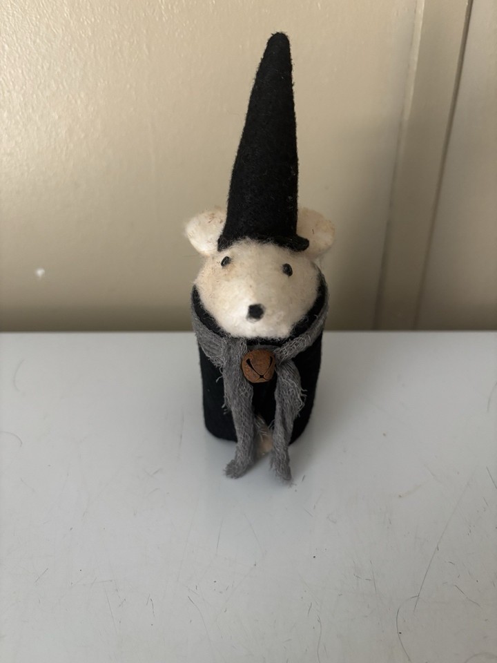 primitive farmhouse Halloween witch mouse doll mice black hat decor ...