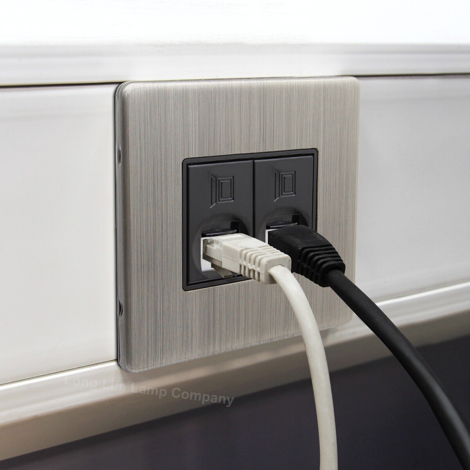 MegaSocket Screwless Slim Flatplate Light Socket & Switches BRUSHED ...