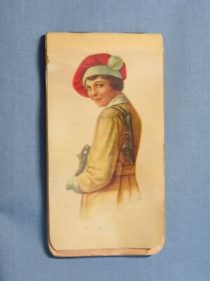 1924 Celluloid Notepad Memo pad - Girl with Ice Skates | eBay