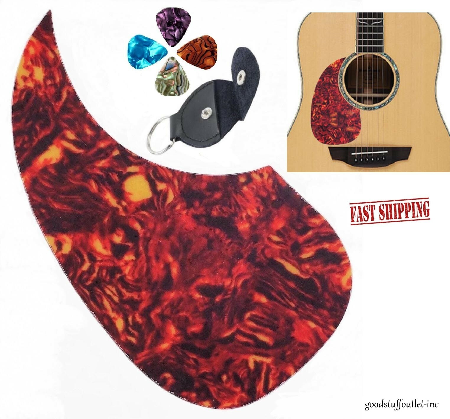 Left-Handed Acoustic Guitar Pickguard Tear Drop Pickguard, Picks ...