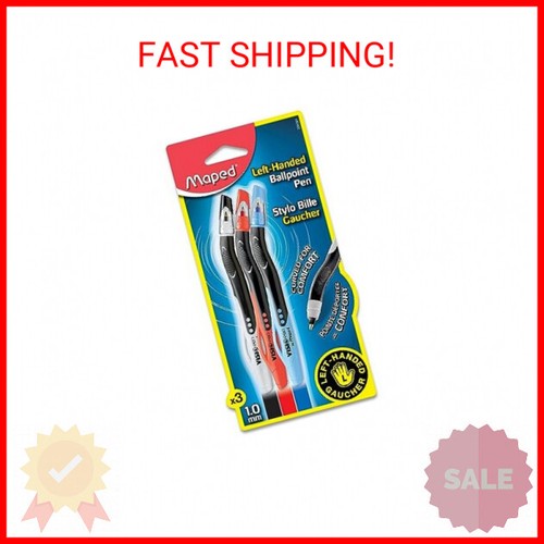 Maped - Visio Left-Handed Quick-Drying Ballpoint Pen - 3 Pack - Left Handed - In | eBay