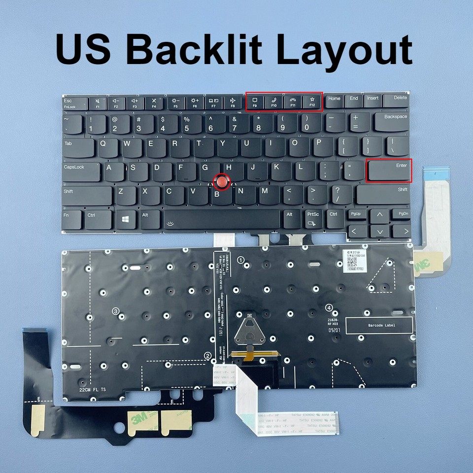 US Backlit Laptop Keyboard For Lenovo ThinkPad T14s Gen3/T14s Gen4/E14 ...