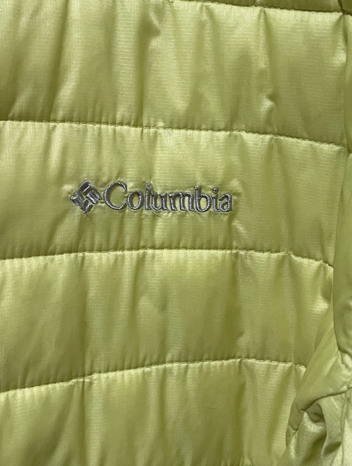 Columbia Women's Yellow Hooded Puffer Jacket Full Zip Lined Pockets 2X ...