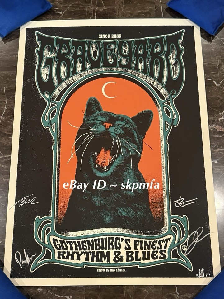 GRAVEYARD Poster Band SIGNED 💯 Official Merch #/9 In Hand Rhythm And ...