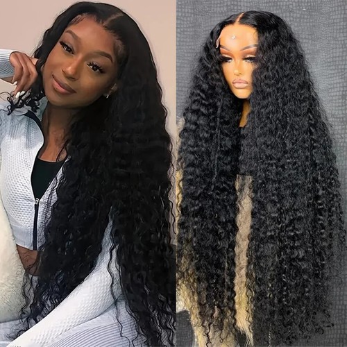 40 Inch Deep Wave Hd Lace Front Wig Brazilian Human Hair Pre Plucked ...