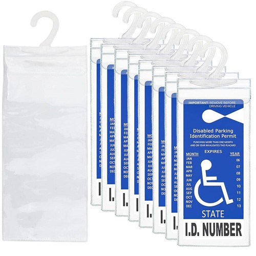 Handicap Placard Holder Disabled Parking Permit Protector Mirror Tag ...