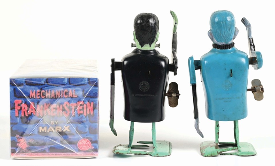 1963 Marx Mechanical Frankenstein + Vampire Monster Wind Up Toy with ...