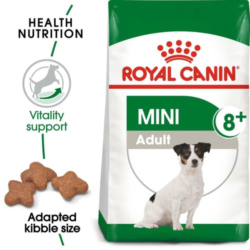 Royal Canin Mini Adult 8+ Dog Food for Small Breed Seniors Mature 8kg ...