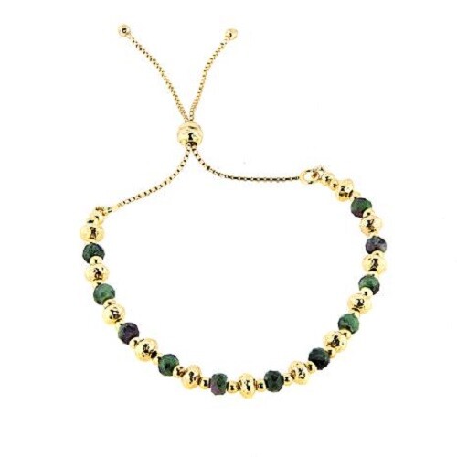 HSN Bellezza Jewelry Collection Bronze Ruby Zoisite Adjustable Station ...