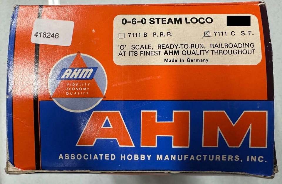 AHM 7111 C AT&SF Steam Locomotive 0-6-0 #677 2 Rail O Scale NIB | eBay