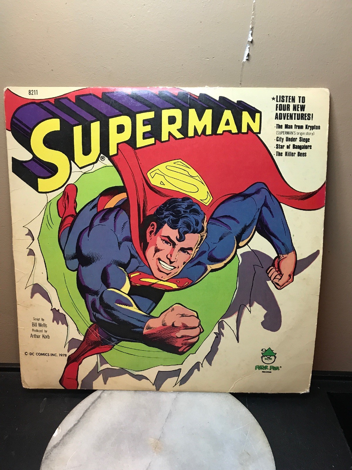Vintage Superman Lp Vinyl Record Albom By Peter Pan Records#8211-1978 ...