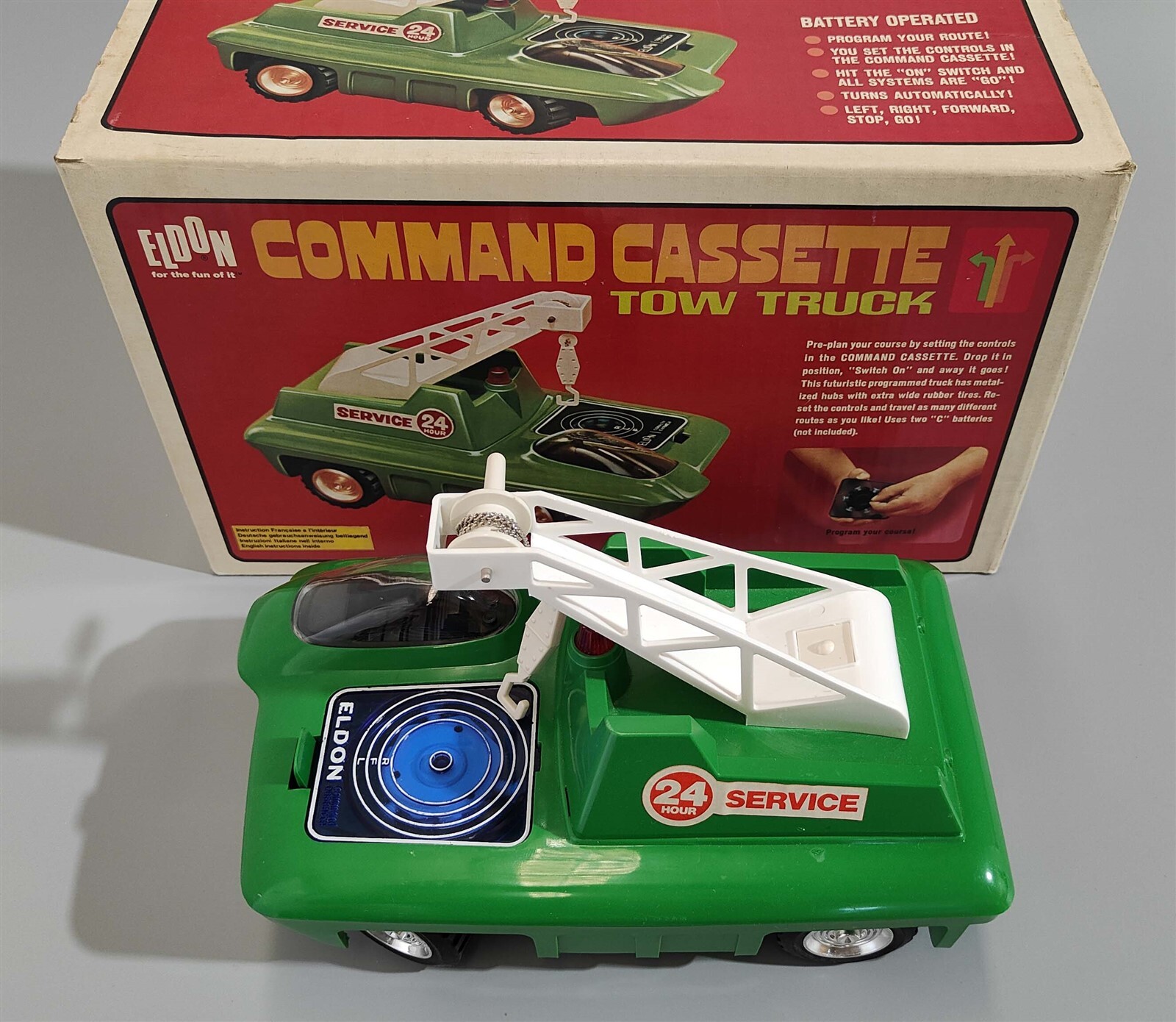 Vintage 1970 Eldon Command Cassette Tow Truck Toy with Original Box | eBay