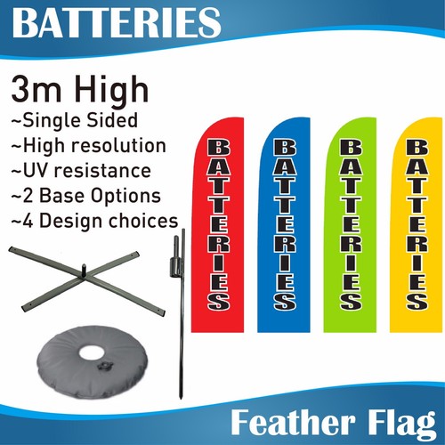 3m Outdoor BATTERIES Flags Banner Feather Flag with Base | eBay Australia
