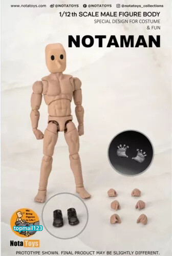 Notaman 1/12 Male Super Flexible Strong Muscular Square Head Action ...