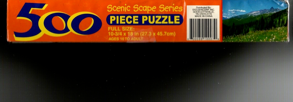 Scenic Scape Series, NIB Mountain Backdrop500 Piece Puzzle, 10 3/4 "x ...