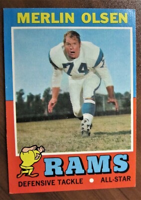 1971 Topps Football HOF MERLIN OLSEN Card #125 EX/MT ~~ LOS ANGELES ...