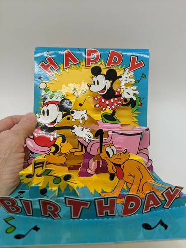 Mickey Mouse & Minnie Pop Shots 3D Pop-Up Birthday Greeting Card-NOS ...