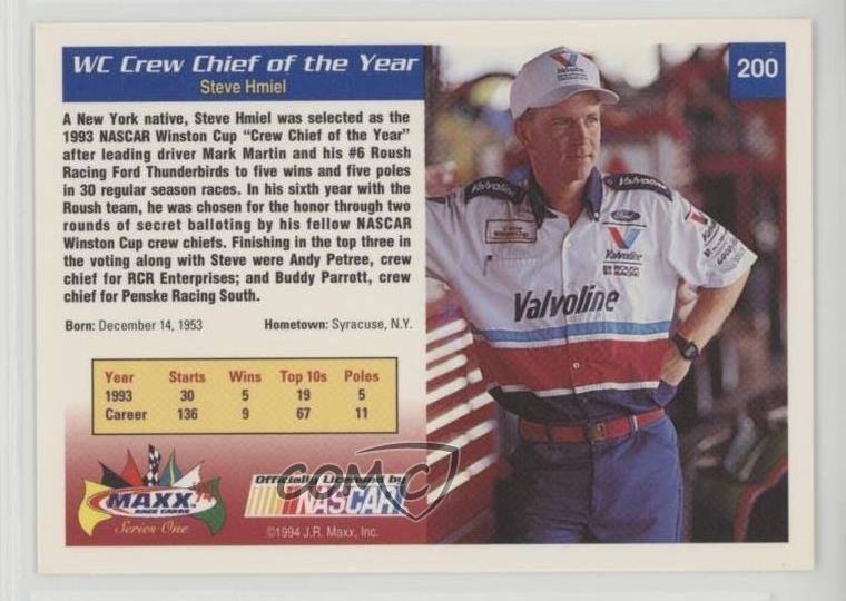 1994 Maxx Award Winners Steve Hmiel #200 0w6 | eBay UK