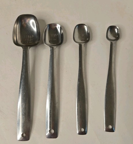 Vintage Foley Long Handled Measuring Spoons Set Of 4 Kitchen Baking | eBay