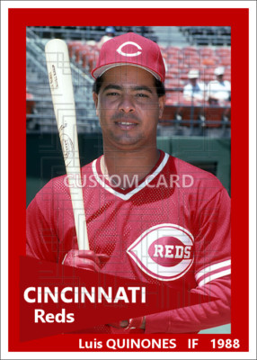 Luis Quinones - 1988 Cincinnati Reds - 2.5 x 3.5 custom card (blank back) | eBay