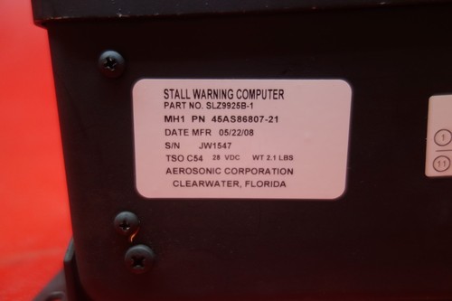 Aerosonic Corp Stall Warning Computer 28V PN SLZ9925B-1, 45AS86807-21 | eBay