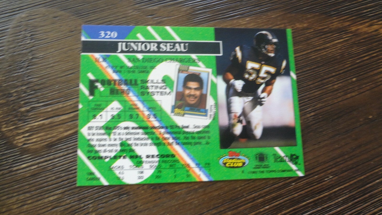 1993 TOPPS STADIUM CLUB #320 JUNIOR SEAU FOOTBALL CARD | eBay