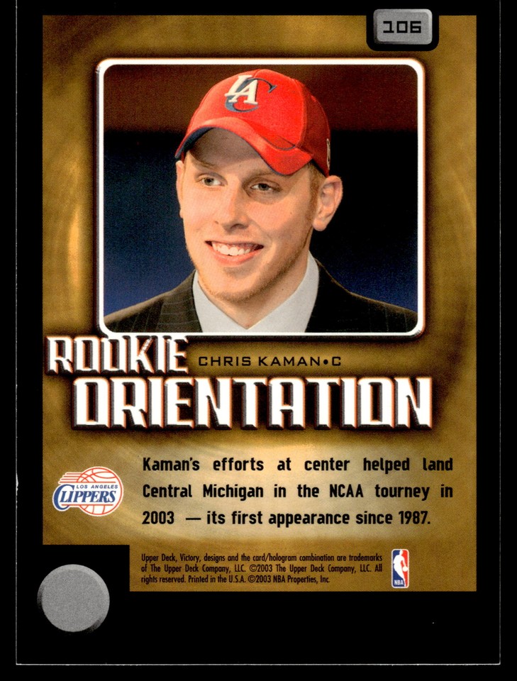 Chris Kaman 2003 Upper Deck Victory Rookie Orientation Card #106 | eBay