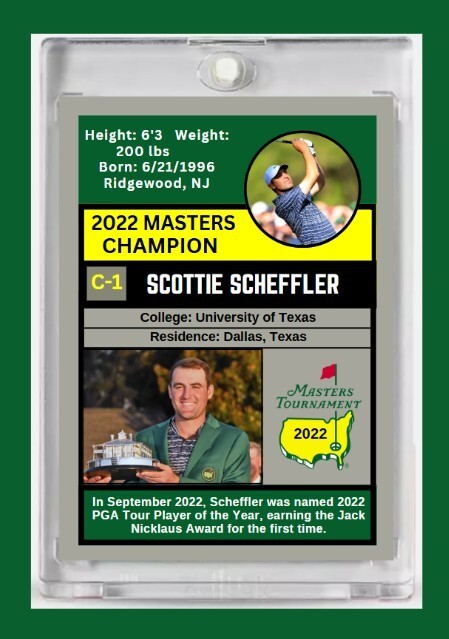 2022 Scottie Scheffler Future Stars PGA Card Masters Tournament ...