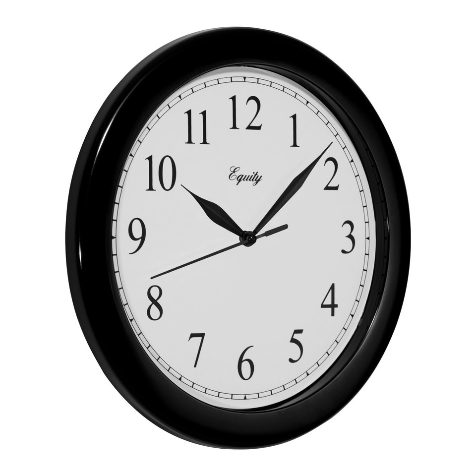25203 Equity by La Crosse 10" Plastic Analog Wall Clock - Black | eBay